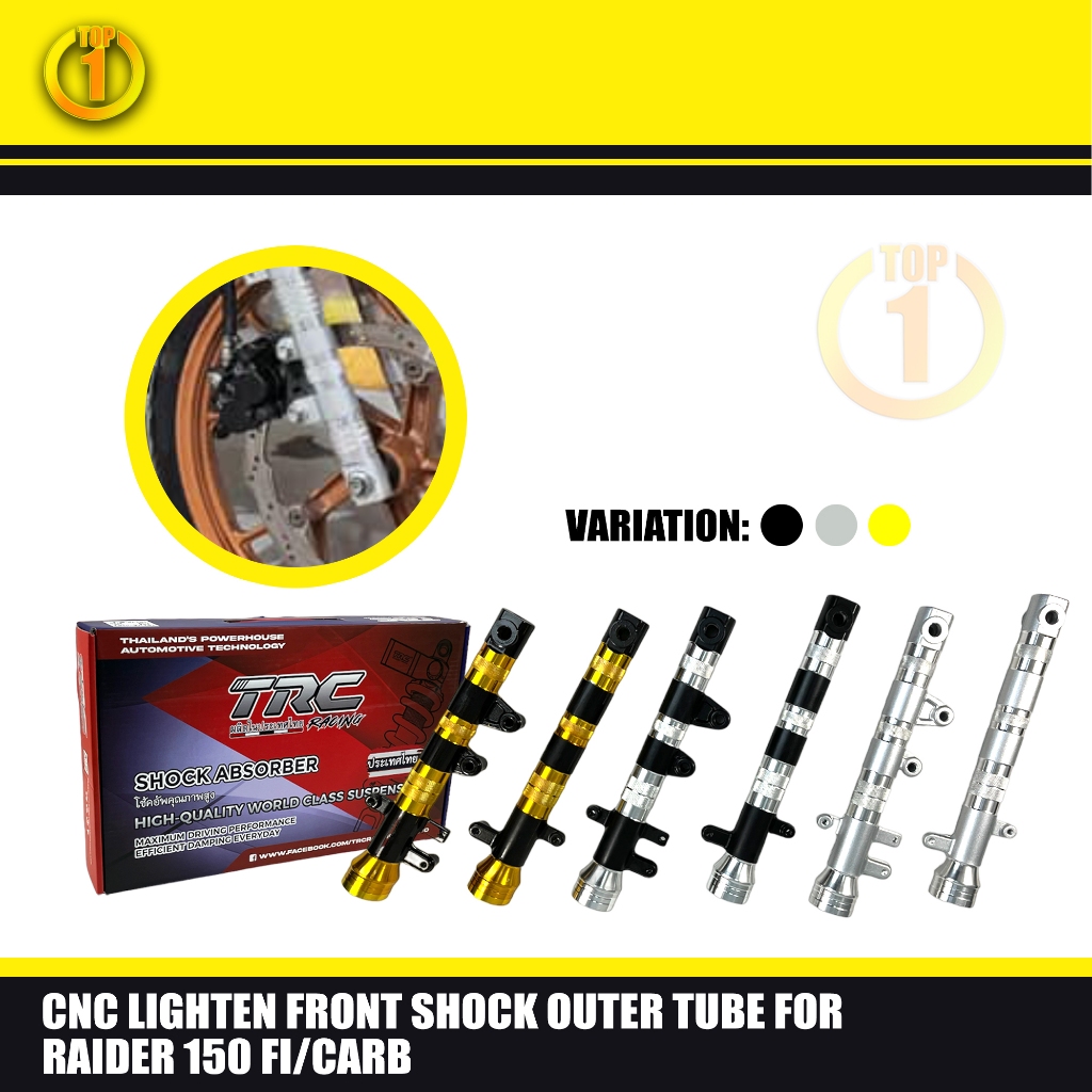 TOP1 TRC CNC LIGHTEN OUTER TUBE FRONT SHOCK for RAIDER 150 Fi / CARB ...