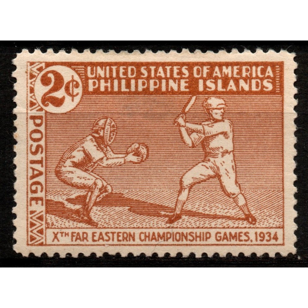 1934 Philippines Far Eastern Championship 2c Baseball Stamp MHOG ...