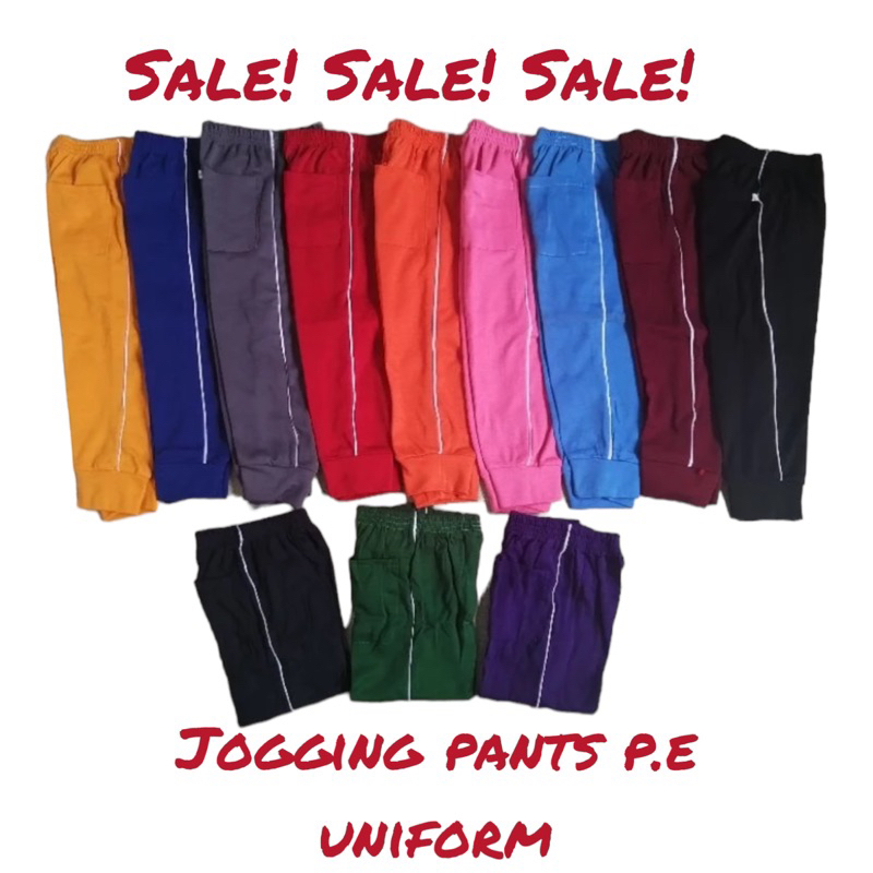Unisex Jogging Pants Kids P.E Uniform( Cotton Fabric) | Shopee Philippines