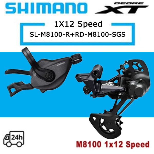 SHIMANO DEORE XT M8100 12 Speed Groupset RD-M8100-SGS Rear Derailleur SL-M8100-R Shifter Lever ...