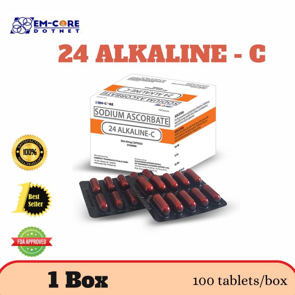 24 Alkaline-C Vitamin (Sodium Ascorbate) | 100 Capsules | Asthma ...