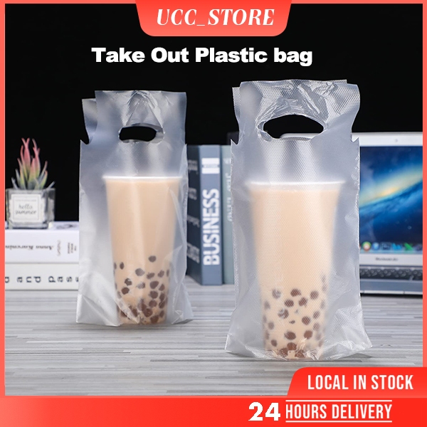Take Out Plastic Bag，100pcs Disposable with Handle Single / Double Take ...