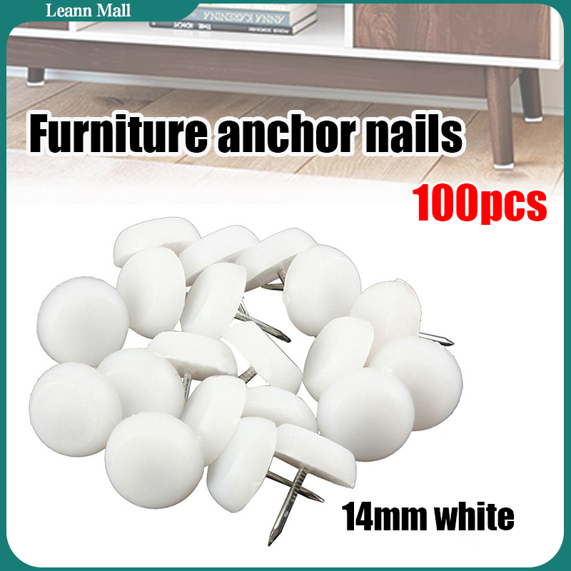 100pcs 14mm Plastic Nail Glide Furniture Feet Nail Plastic For Chair ...