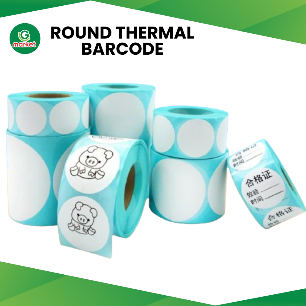 High Quality Round Waterproof Thermal Barcode Sticker Paper for Label ...