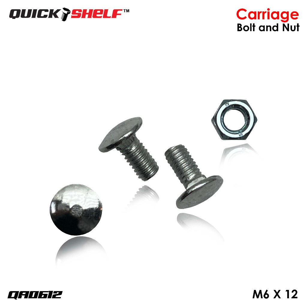 Carriage BOLT & NUT M6x12 for Slotted Angle Shelving Units (for GALBA ...