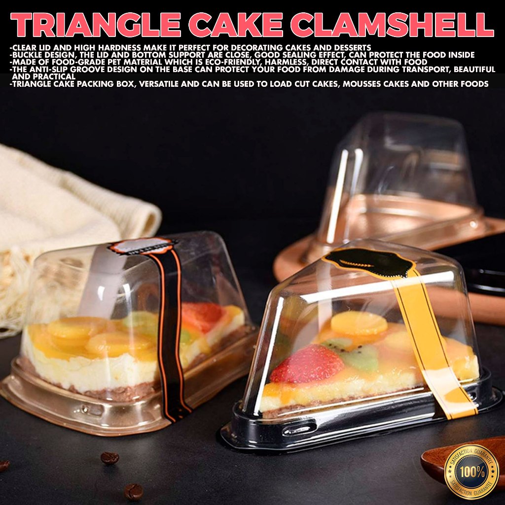 10pcs Bundle Cake Slice Container Elegant Triangle Cake Container ...