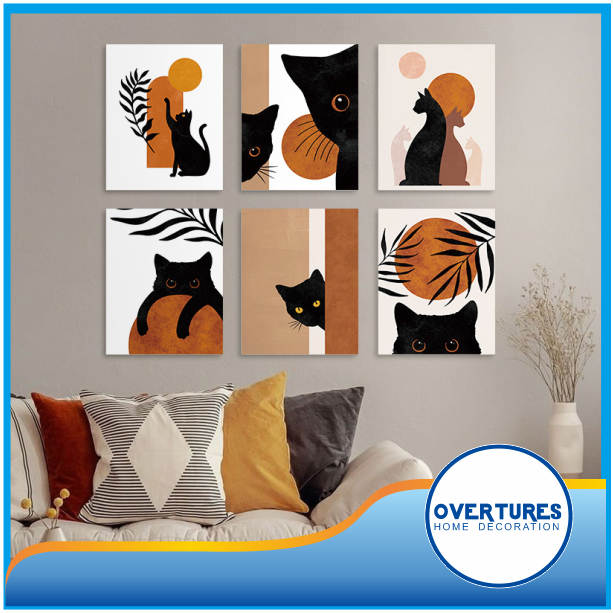 Cute cat decorative painting living room restaurant bedroom decorative ...