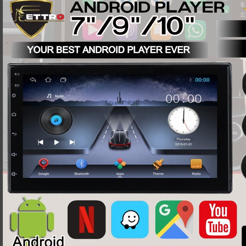 Android Car Stereo with Bluetooth [4GB RAM+32GB ROM] 7"9"10-inch Quad ...