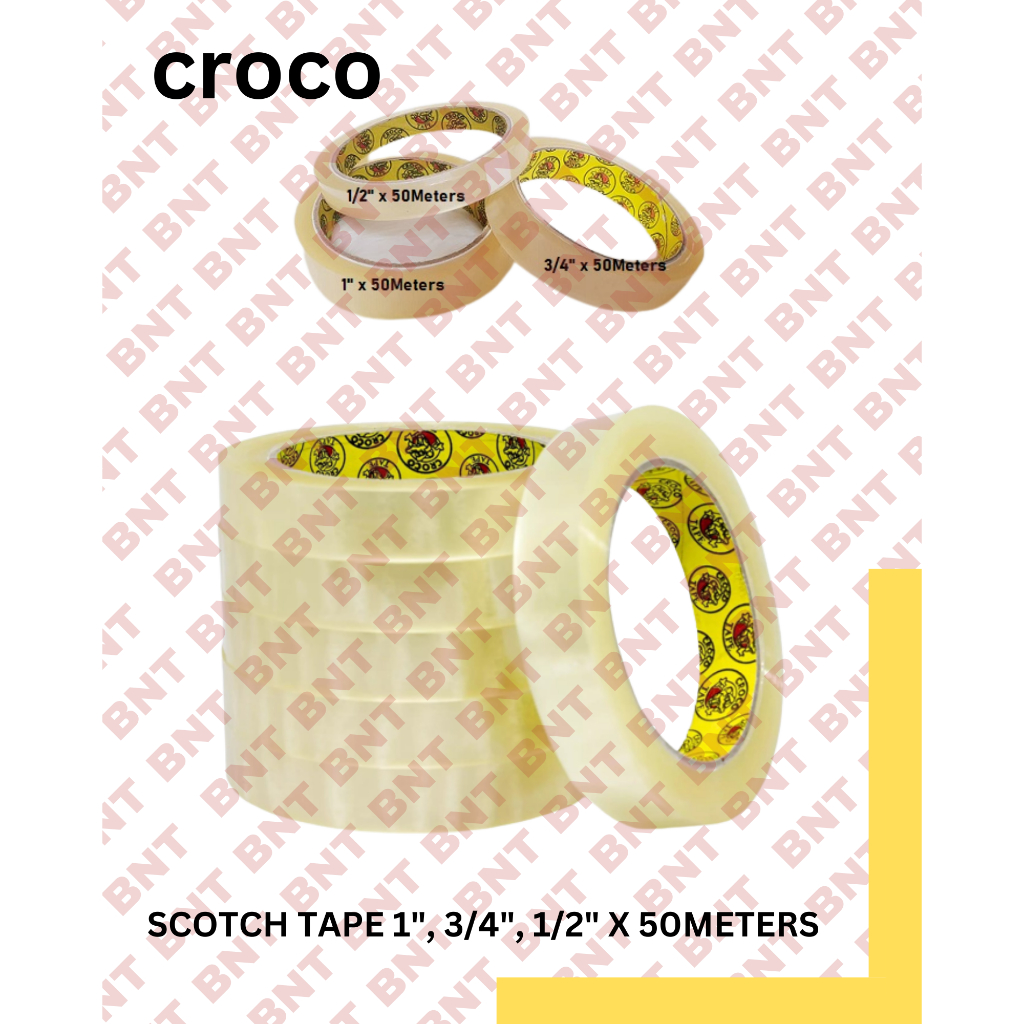Croco Adhesive tape adhesive Clear Tape 1" 3/4" 1/2" 50metersSOLD PER ...