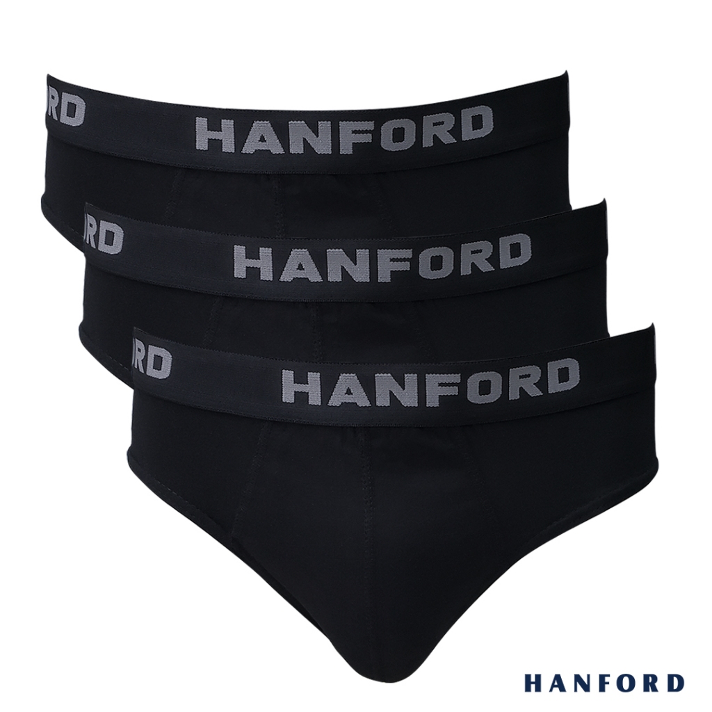Hanford Men Regular Cotton Briefs Boston / Tuxx - Black (3in1 Pack) S ...