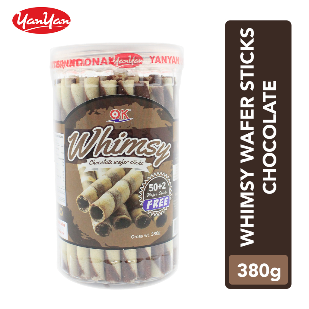 OK Whimsy Chocolate Wafer Sticks Jar Snack (380g x 52) | Shopee Philippines