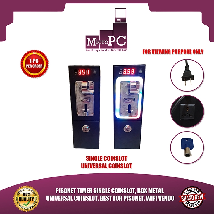 MICRO PC PISONET TIMER SINGLE COINSLOT, BOX METAL UNIVERSAL COINSLOT ...