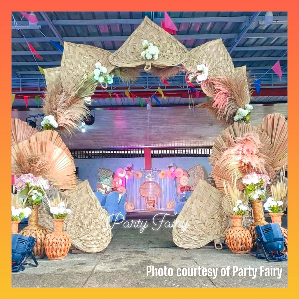 TIYA NATY Anahaw Buri Jumbo King Abaniko Pamaypay Backdrop Props Native ...