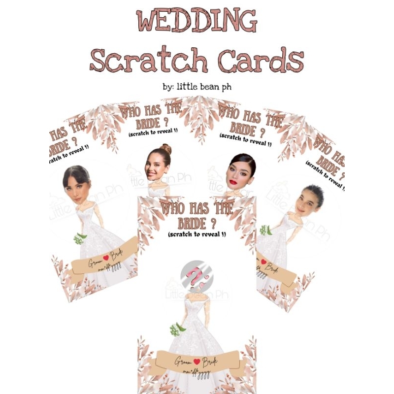 WHO HAS THE BRIDE ? / WHO HAS THE GROOM ? WEDDING SCRATCH CARD (PLEASE ...
