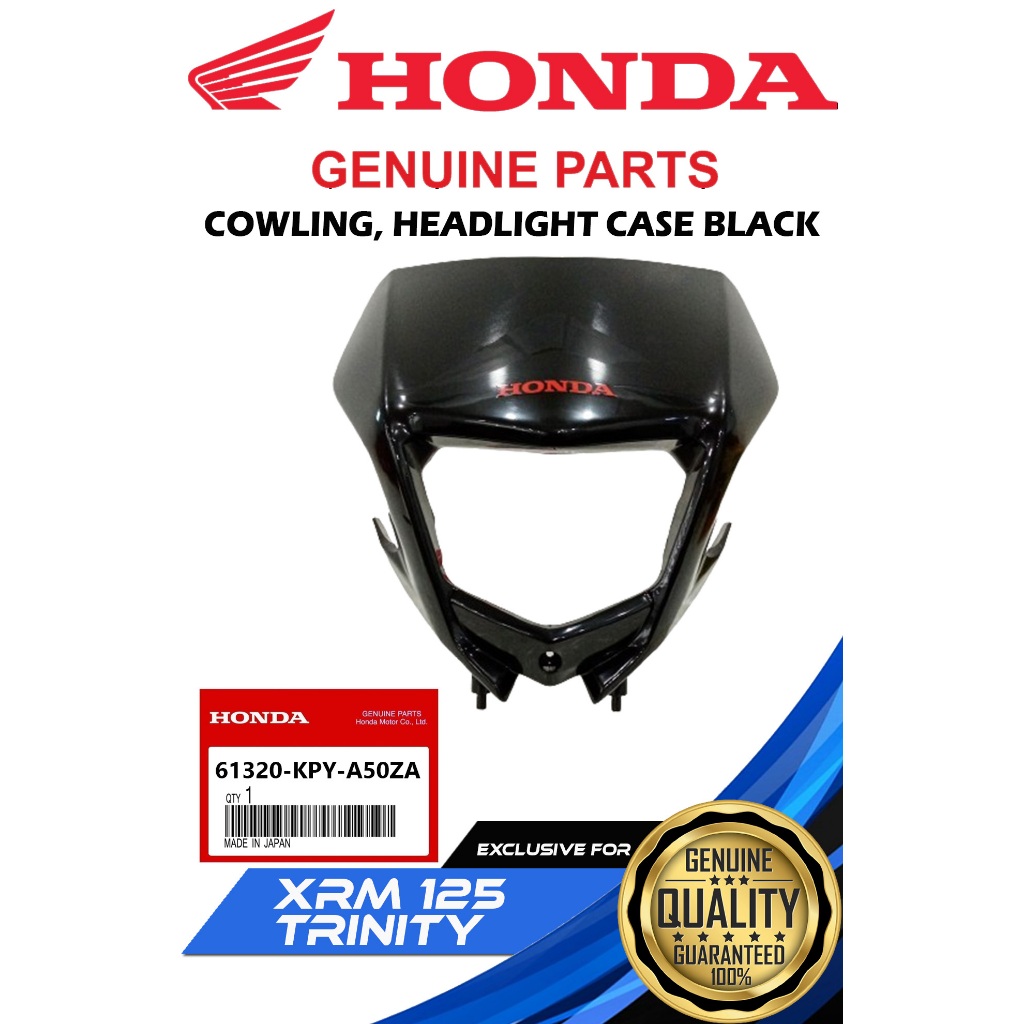 HONDA GENUINE COWLING, HEADLIGHT CASE BLACK FOR XRM 125 TRINITY ( 61320 ...