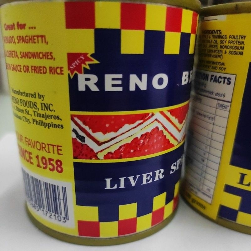 Reno Liver Spread 230g Big Can Spicy | Shopee Philippines