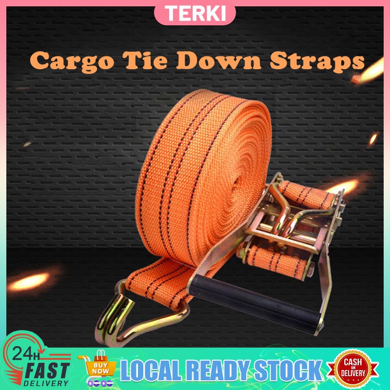 10M Car Cargo Bundling Belt Strap Heavy Duty Adjustable Ratchet Luggage ...