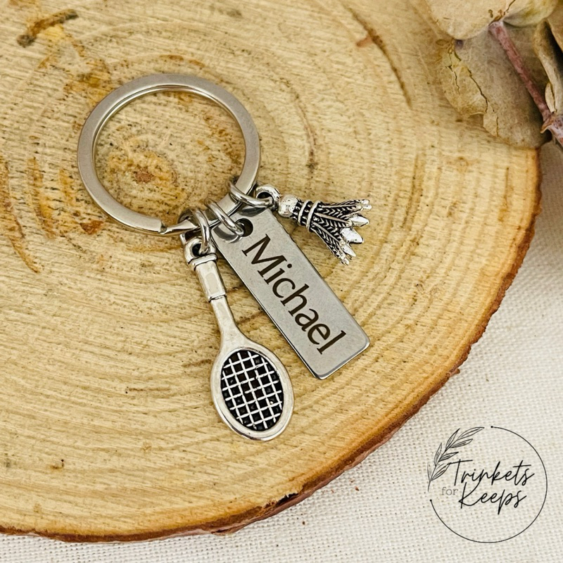 Badminton Keychain • Personalized Keychain • Trinkets for Keeps • Gift ...