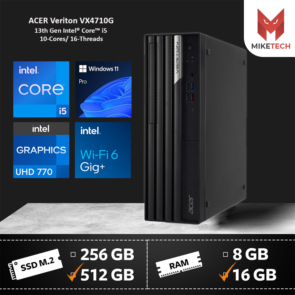 11-13Th Gen Intel Core-i5 ACER Desktop PC SFF 16GB RAM 512GB NVMe SSD ...