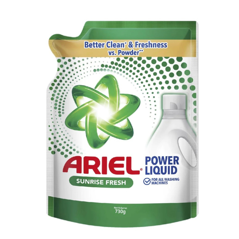 Ariel SUNRISE FRESH Liquid Laundry Detergent REFILL PACK (730 mL) Power ...