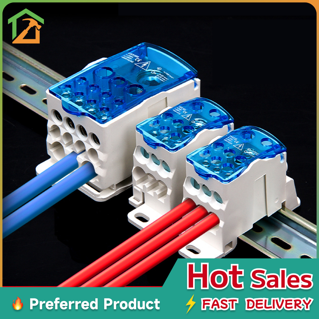 Terminal Block Terminal box 1 In Many Out Universal Electric Wire Connector Rail Distributi ...