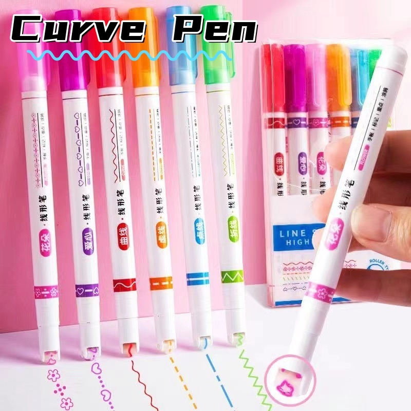 Curve Pen Flower-shaped Quick-drying Outline Pen Highlighter Marker Pen ...
