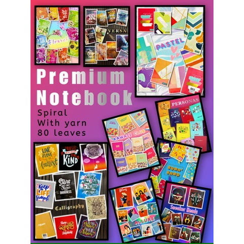 Premium Notebook Spiral and with yarn (TAHI) 148mm x 200mm 80 LEAVES 10 ...