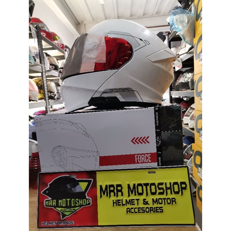 spyder force artic white modular helmet | Shopee Philippines