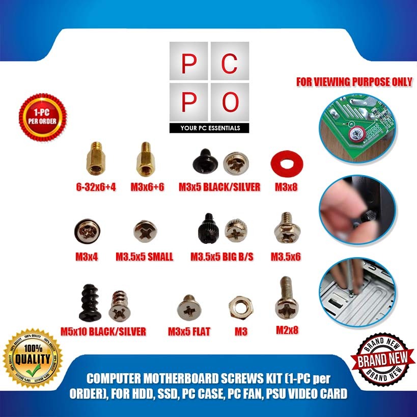 PC PO COMPUTER MOTHERBOARD SCREWS KIT (1-PC per ORDER), FOR HDD, SSD ...