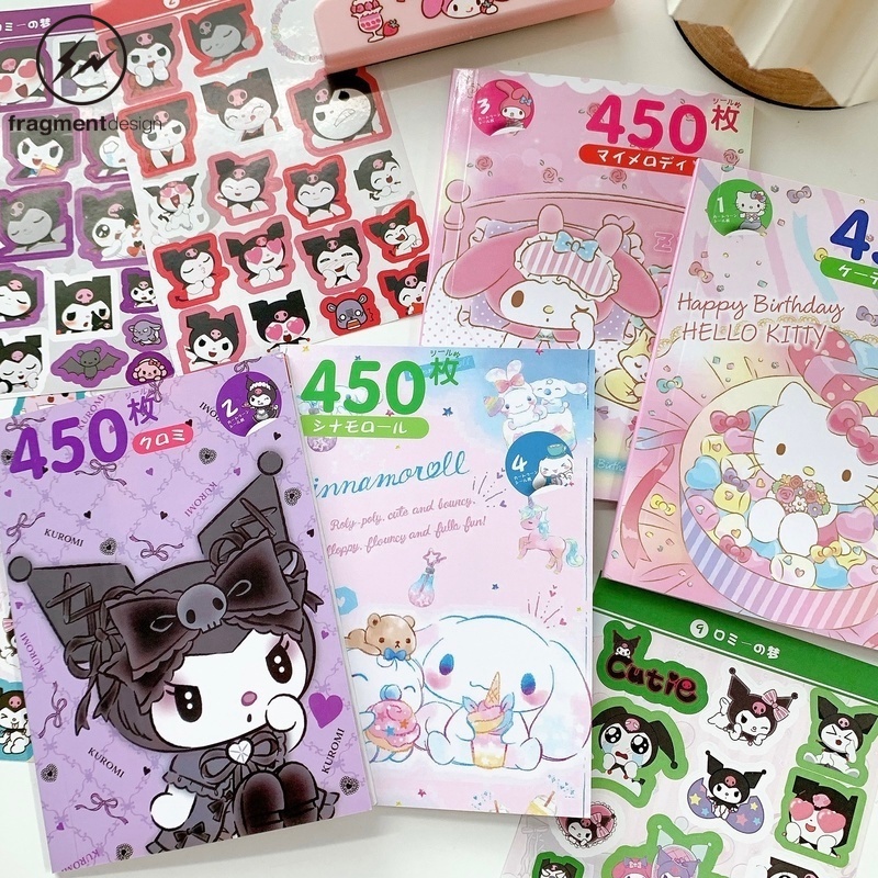 450pcs Sanrio Scrapbook Sticker Book Kuromi Melody Cartoon Cute 16 ...