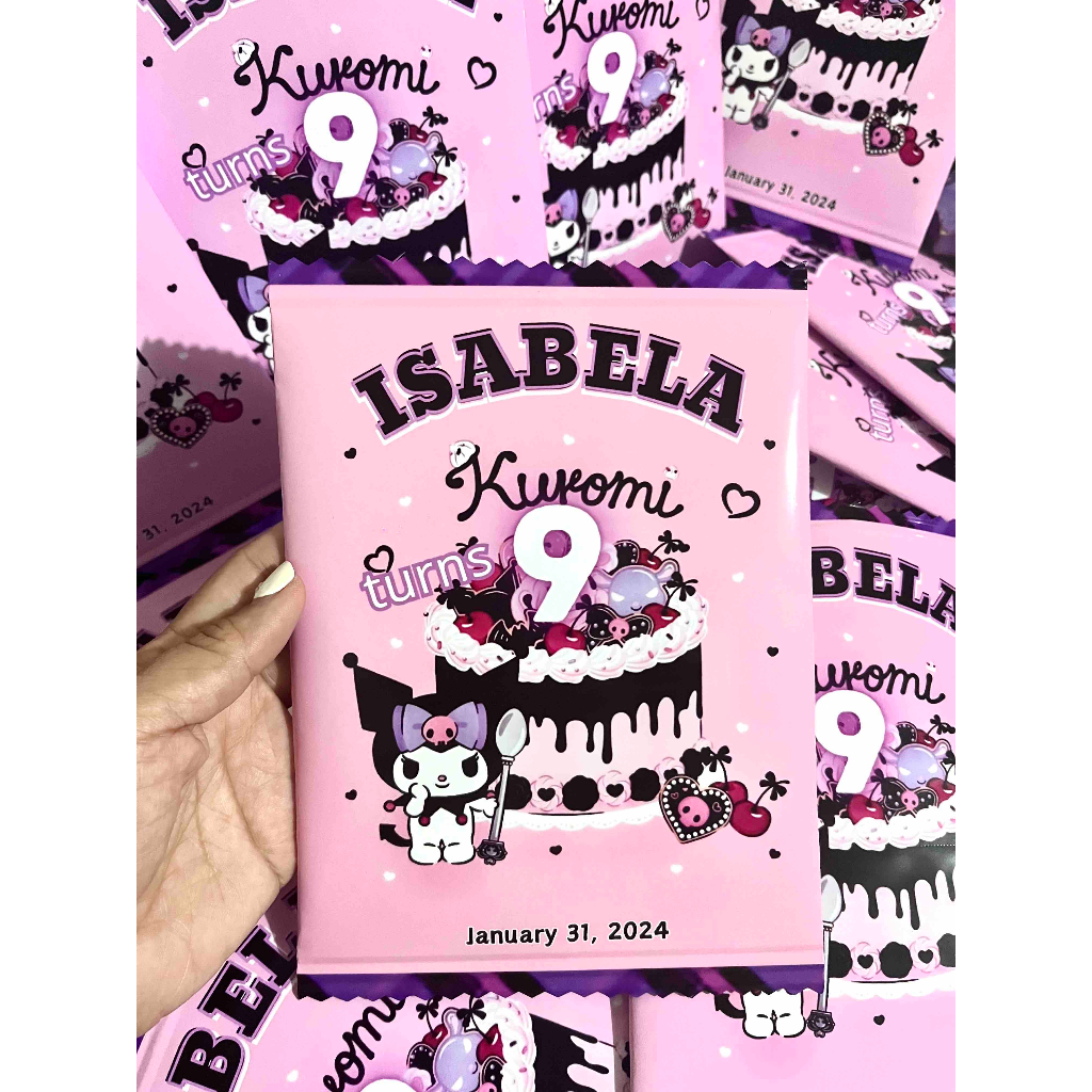 SANRIO KUROMI Personalized Birthday Chip Bags (5pcs/10pcs + 1pc FREE ...