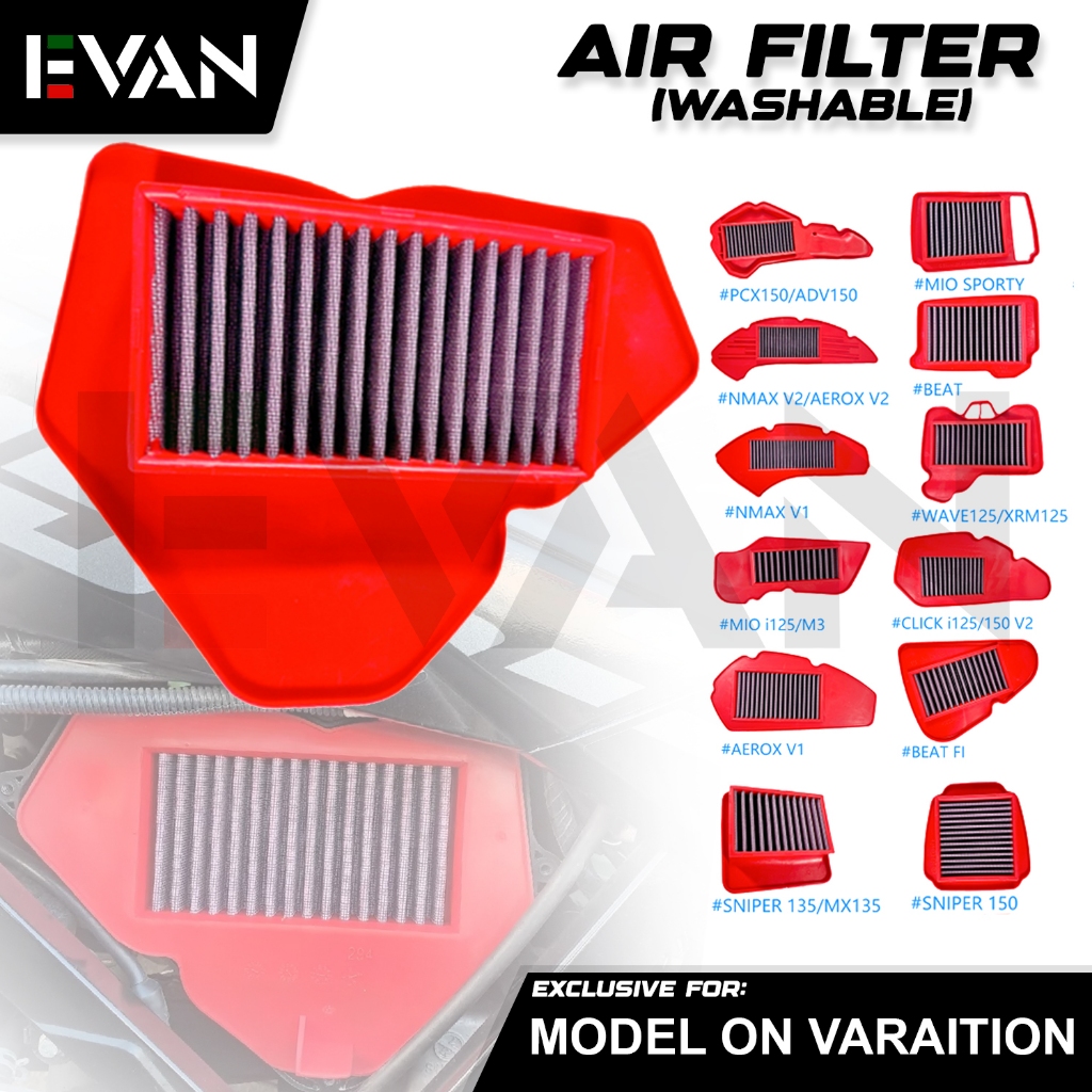 Washable Air Filter Air Cleaner(Nmax/Aerox/Pcx/Adv/Raider Fi/Beat Fi ...