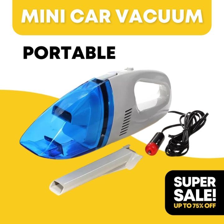 Original Portable Blue Mini Car Vacuum Cleaner 12V Multi-Purpose ...