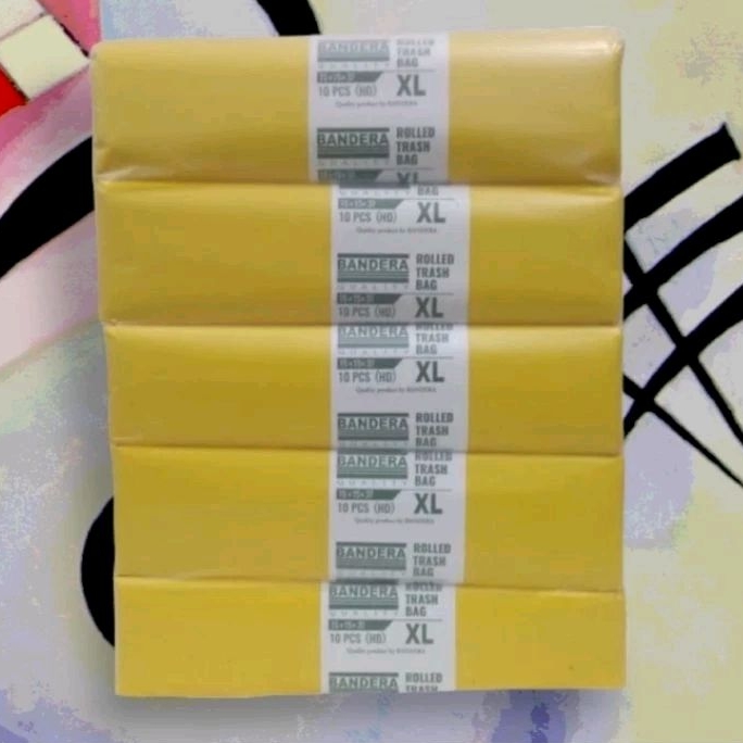 TRASH BAG XL 15x15x37 inches (100 pcs) (10 pcs per roll) (10 rolls per ...