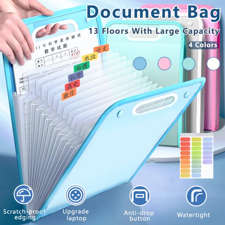CBLUE Folder File Organizer Expanding File Folder Clear Book 13 layer ...