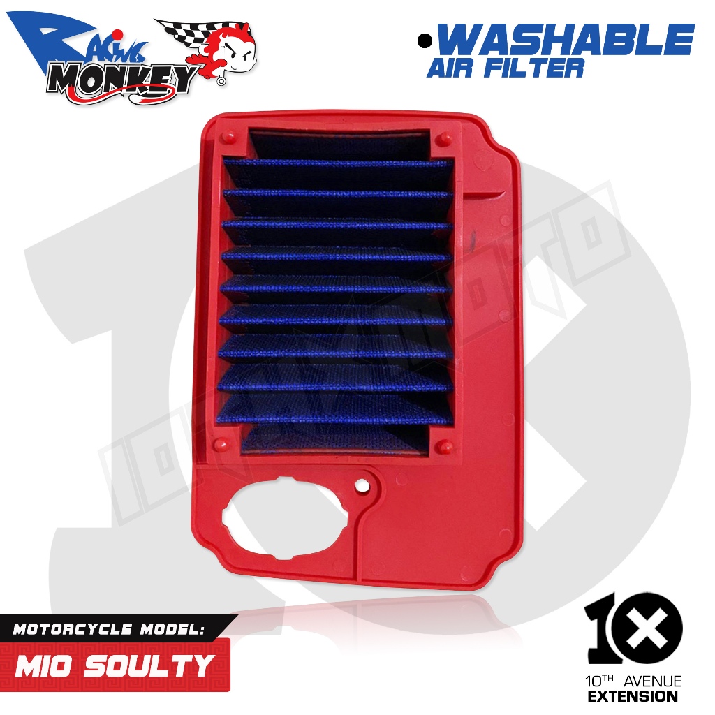 10thX Racing Monkey Washable Air Filter Element for Mio Soulty ...