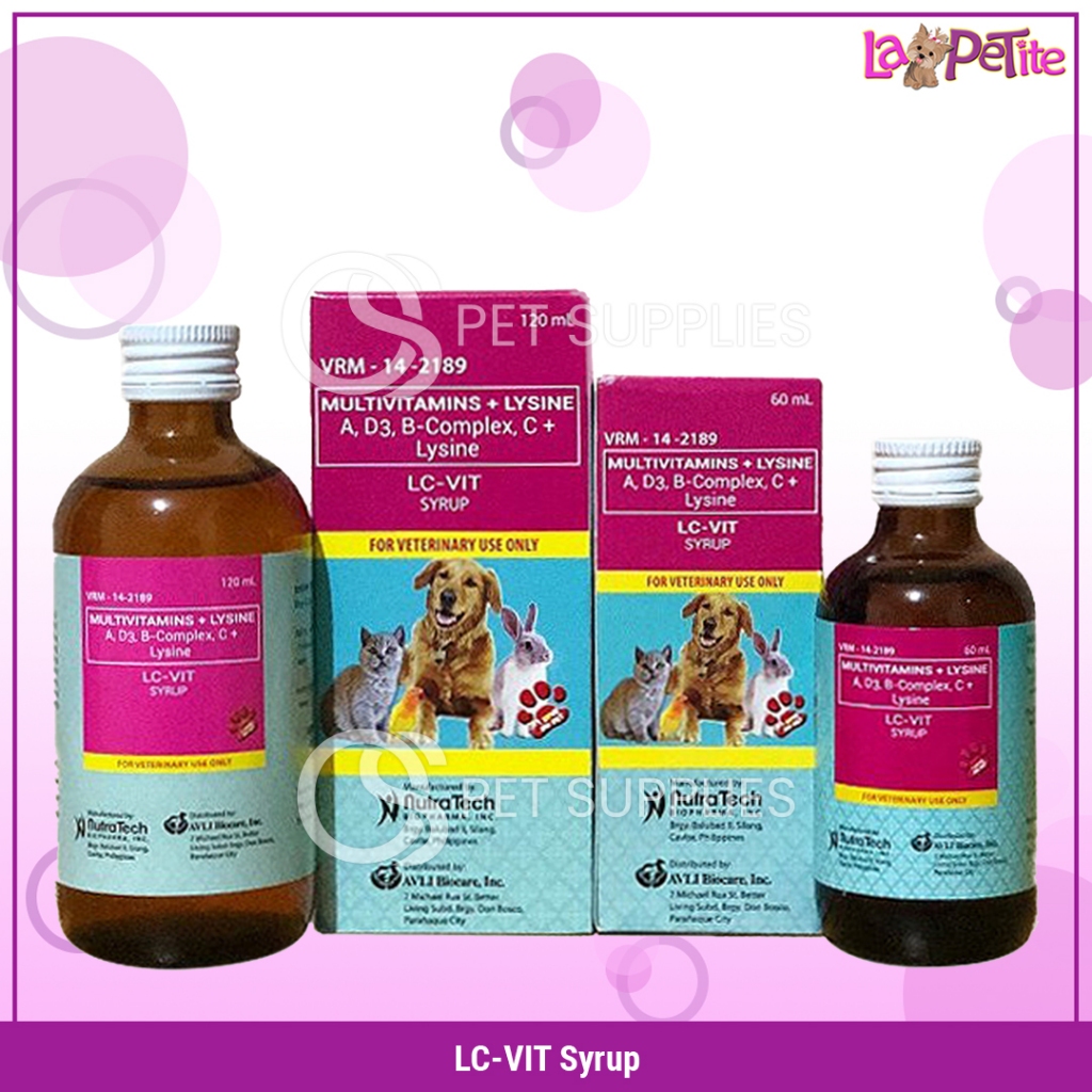 LKJ-LC-VIT Syrup (Multivitamins + Lysine) – Vitamin A, D3, B-Complex, C ...