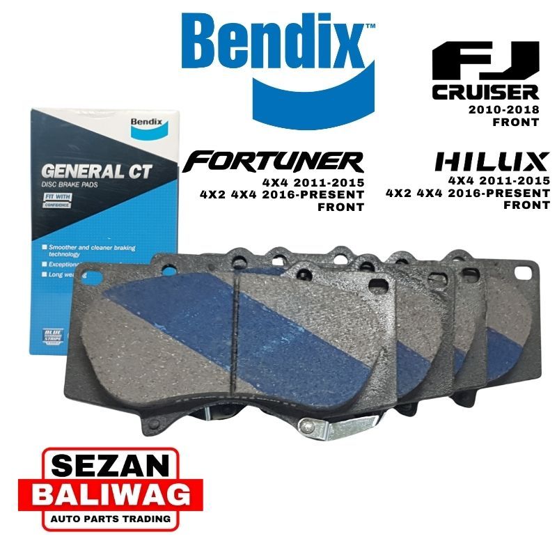 BENDIX BRAKE PAD FRONT FORTUNER 4X4 2011-2015 4X2 4X4 2016-PRESENT FRONT FJ CRUISER 2010-2018 ...