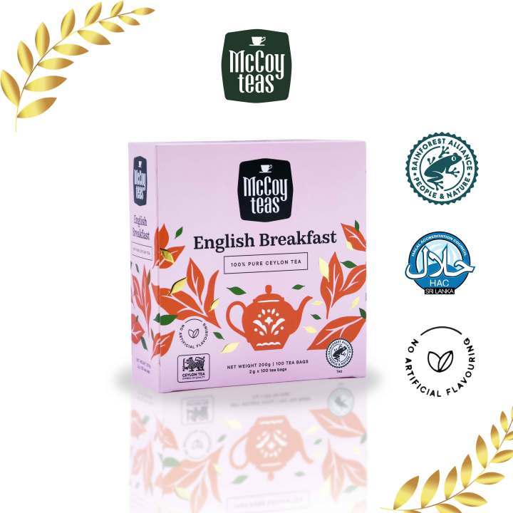 McCoy Teas English Breakfast Pure Ceylon Tea (100 Tea Bags) | Shopee ...