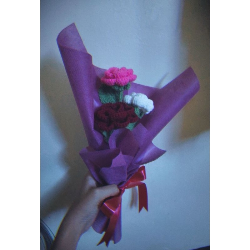ROSE FLOWER BOUQUET CROCHET | Shopee Philippines
