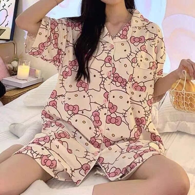 Hello kitty Shortsleeve Short Terno Sleepwear | Shopee Philippines
