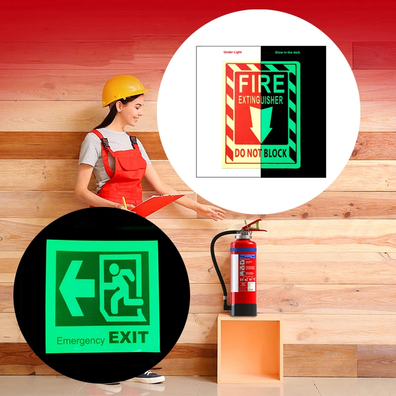 EXIT Signs Glow In The Dark EXIT Decals,Fire Extinguisher Sign,Luminous ...