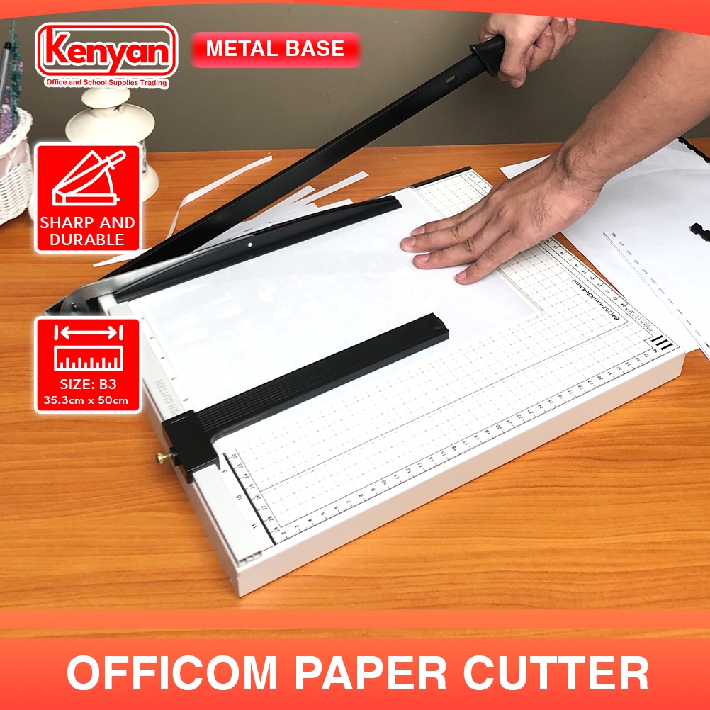Officom Paper Cutter Metal Base B3 Size (35.3cm x 50cm) Heavy Duty ...