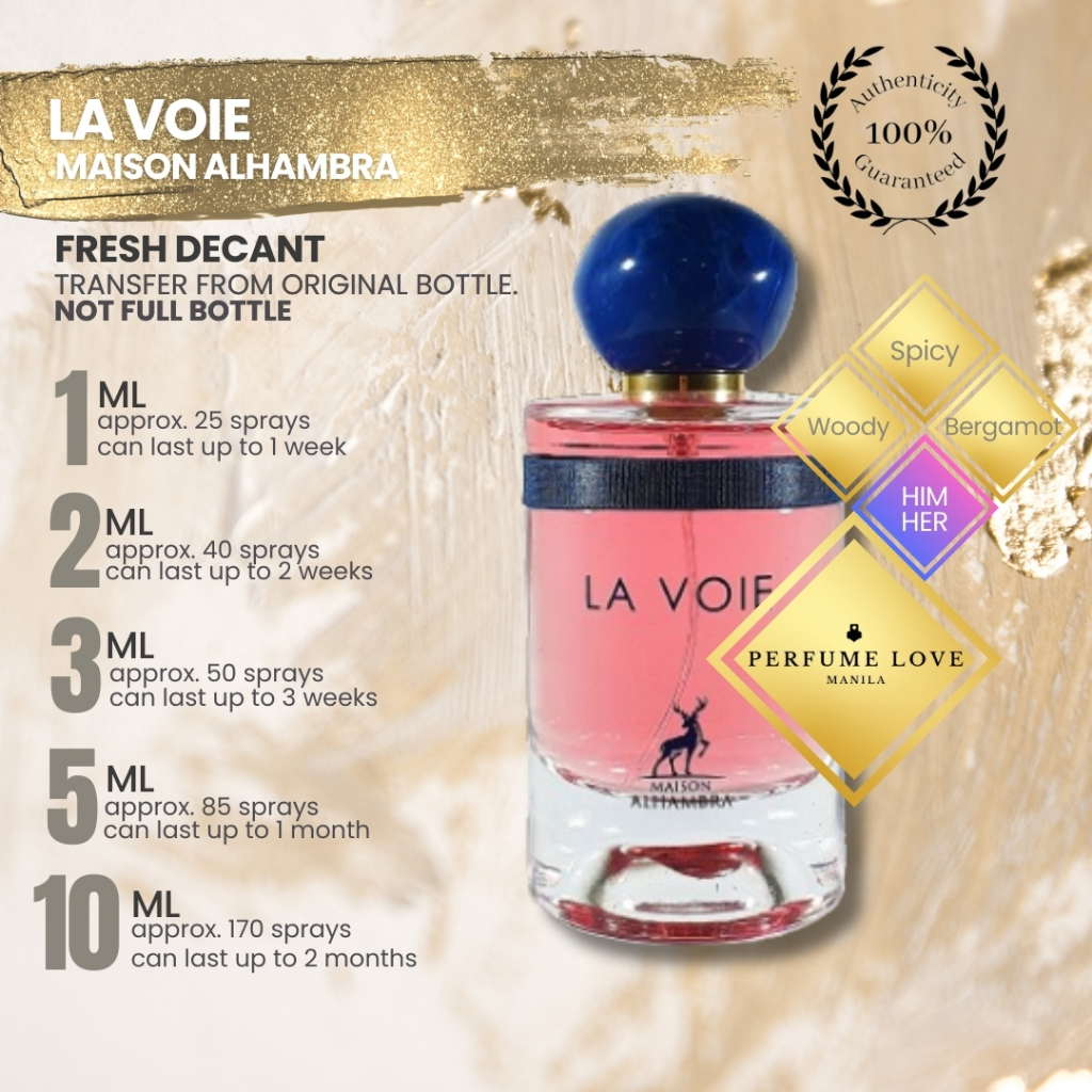 PERFUME DECANT M. Alhambra La Voie (My Way Dupe) | Shopee Philippines