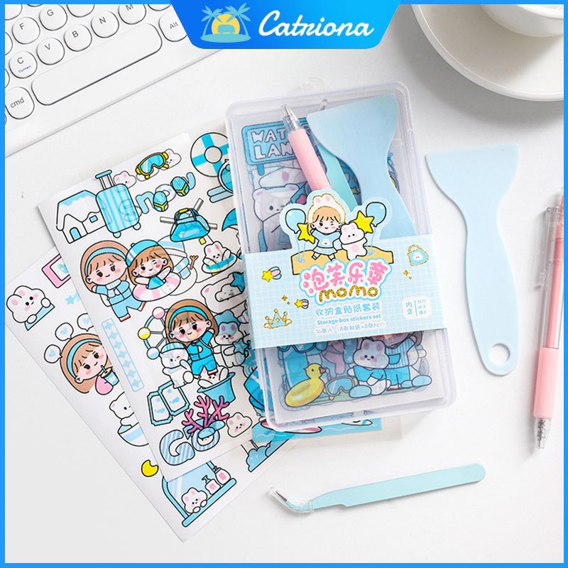 Momo Pocket Stickers With Tweezer Stationary diy Sticker Set Birthday ...