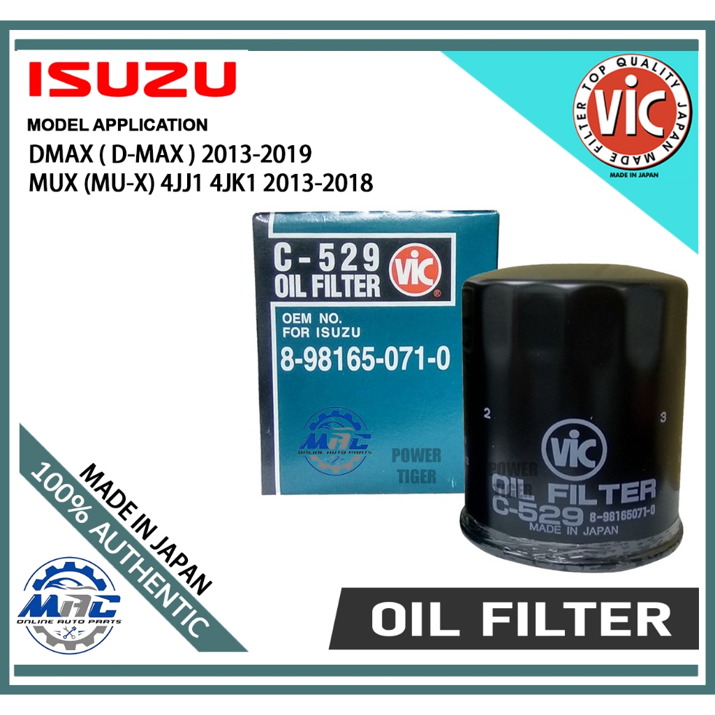 VIC C529 C-529 Oil Filter for ISUZU MU-X DMAX | Shopee Philippines