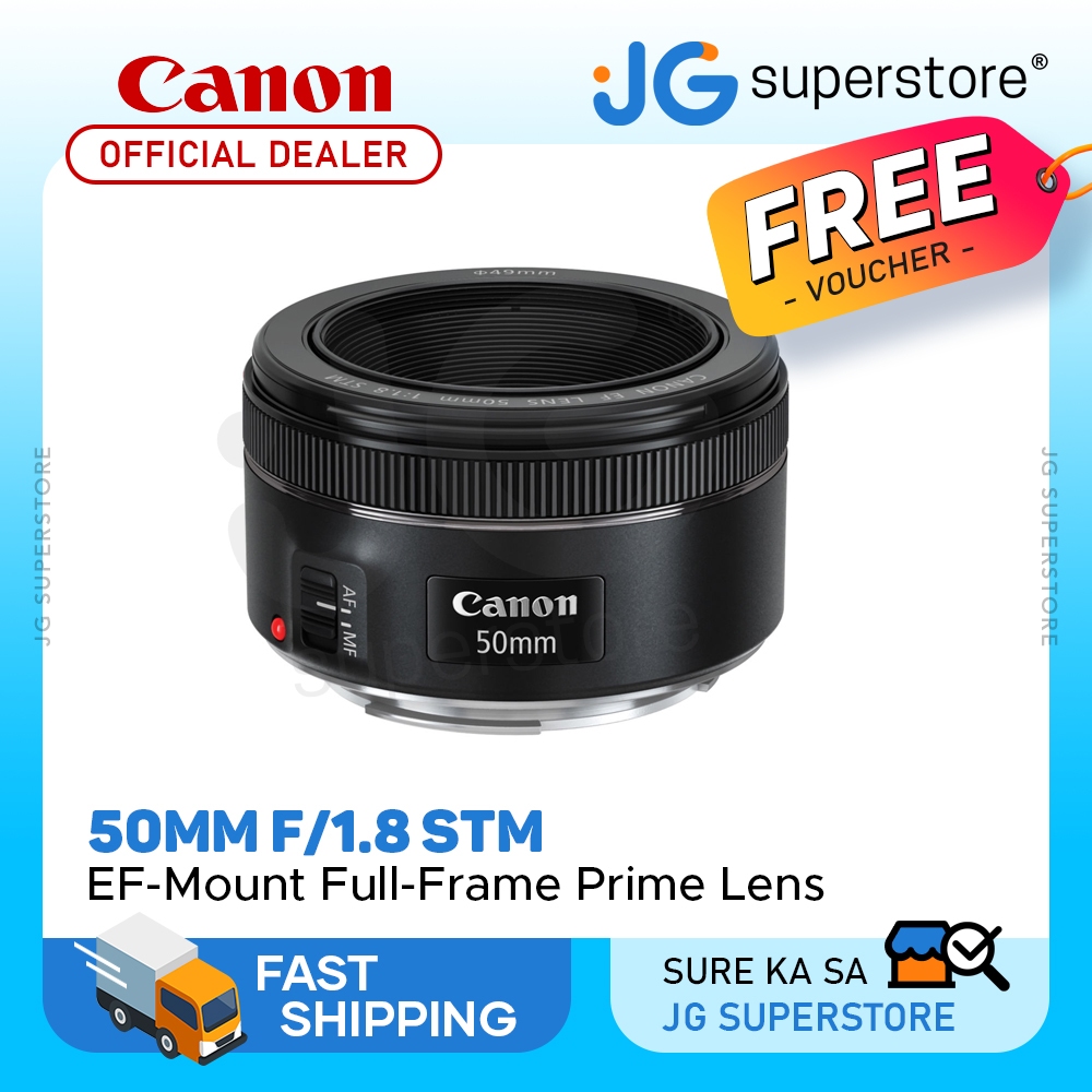 Canon EF 50mm f/1.8 STM Standard Prime Lens for EF-Mount Full-frame ...