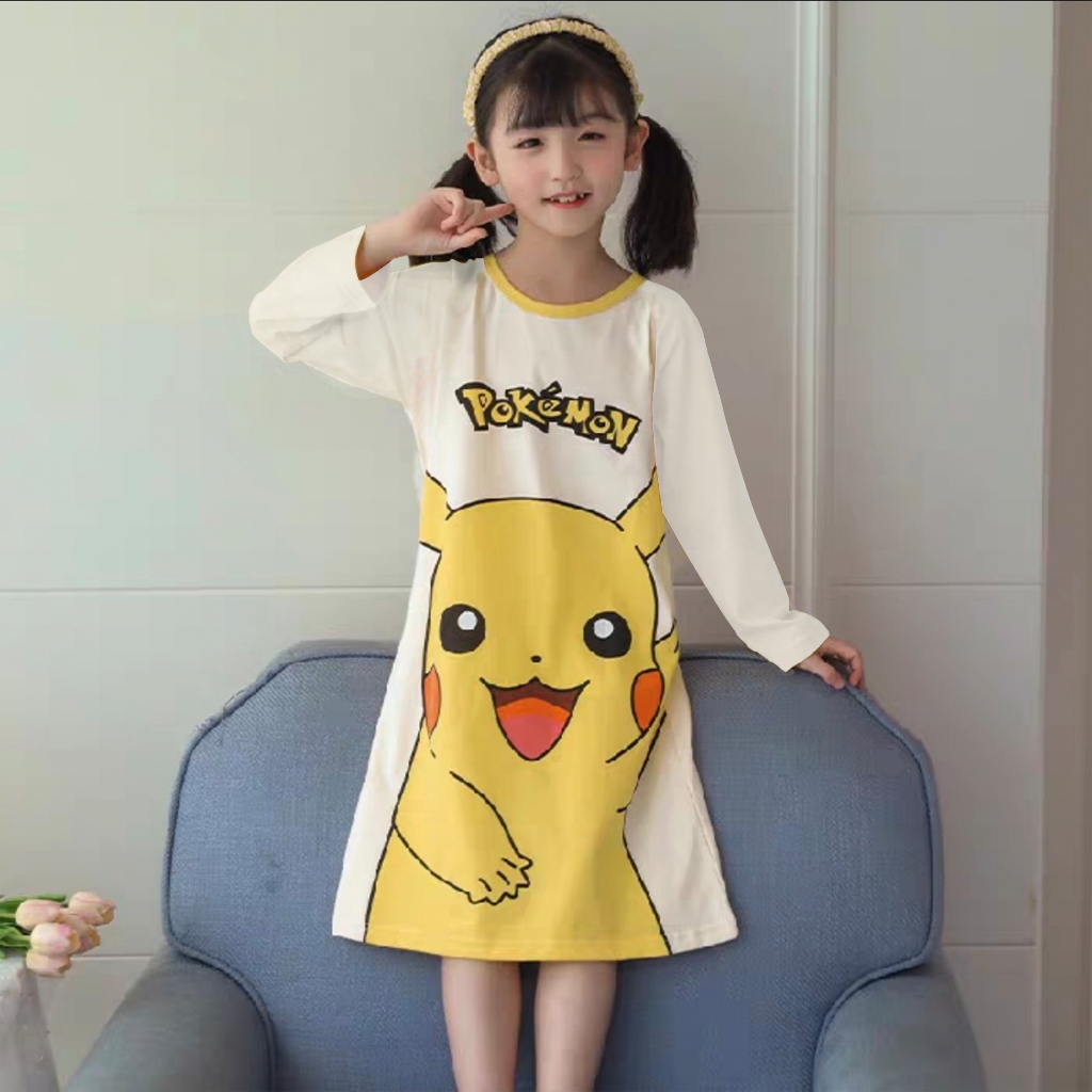 Kids Sleepwear Daster for Girl Cute Cartoon Printed Long Sleeve ...