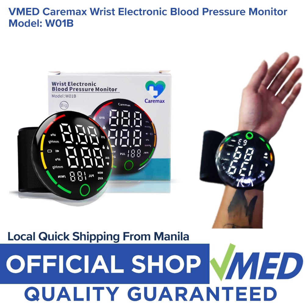 VMED Caremax Rechargeable Type-C Wrist Electronic Sphygmomanometer ...