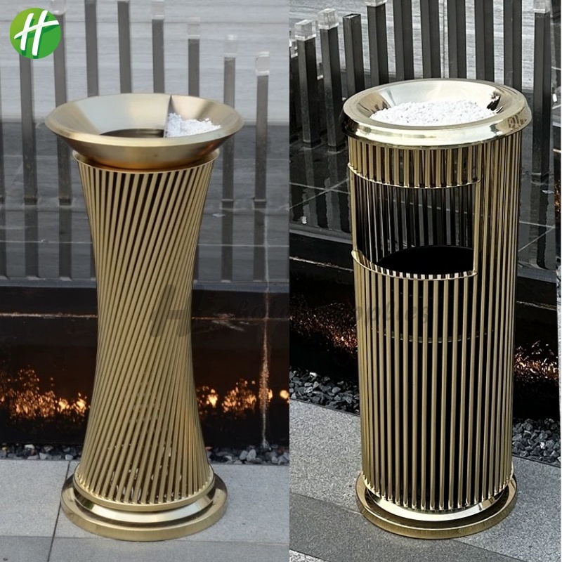Hotel Senior Garbage Bin Ashtray Vertical garbage bin Stainless steel ...